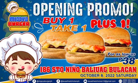 Migoys 𝐁𝐔𝐘 𝟏 𝐓𝐀𝐊𝐄 𝟏 𝐅𝐑𝐄𝐄 𝟏 🥳 Tatlong Burgers Sa Halagang 38