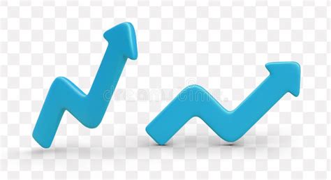 Blue Glossy 3d Models Of Arrows In Different Positions With Shadow