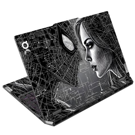 Spider Man Kiss Black And White Sketch Laptop Skin 3d Embossed 3m