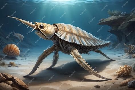 Cretaceous Fossil Extinct Marine Invertebrate From Morocco Premium Ai Generated Image