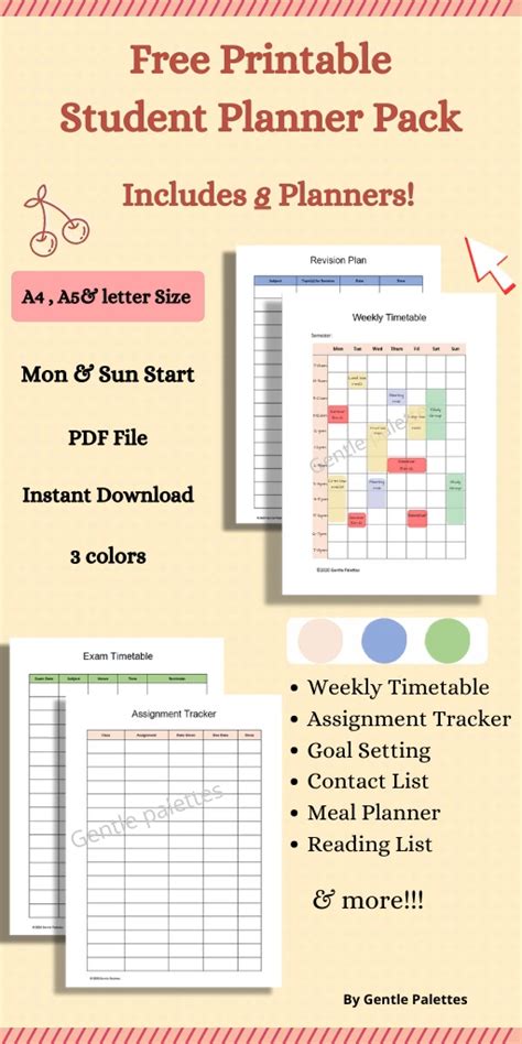 19 Student Planner Printables Ideas Student Planner Planner Student