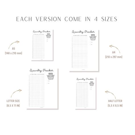 Laundry Tracker Template Printable Pdf M497 Mrsneat