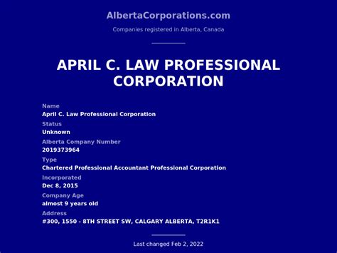 April C Law Professional Corporation Calgary Alberta