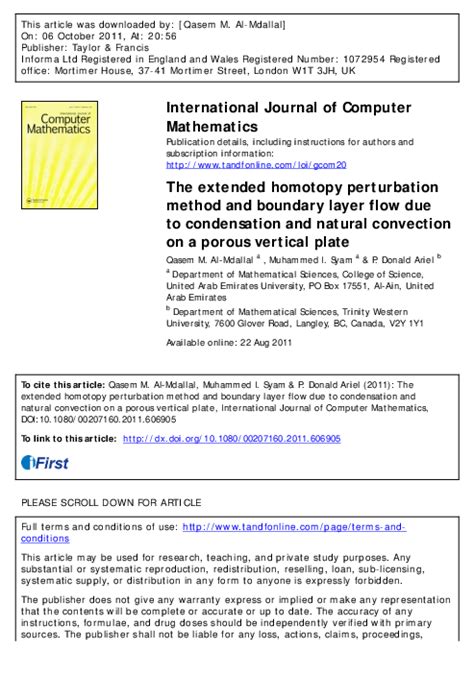 Pdf The Extended Homotopy Perturbation Method And Boundary Layer Flow