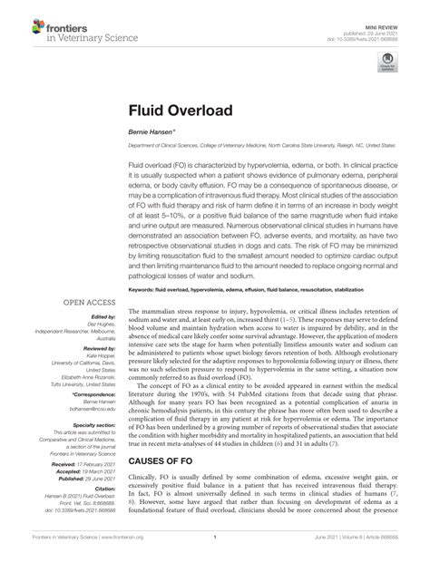 Pdf Fluid Overload