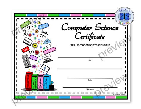 Computer Science Certificate Coding Award Coding Certificates Coding Achievement Programming