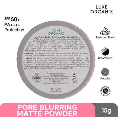 Luxe Organix 24h Zero Sebum Instant Pore Blurring Weightless Matte P