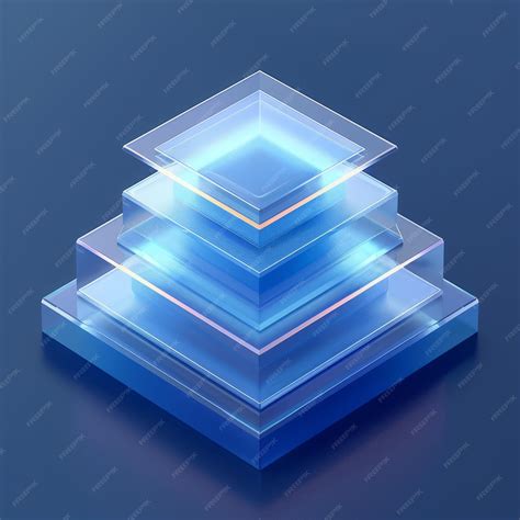 Blue Glass Pyramid Premium Ai Generated Image