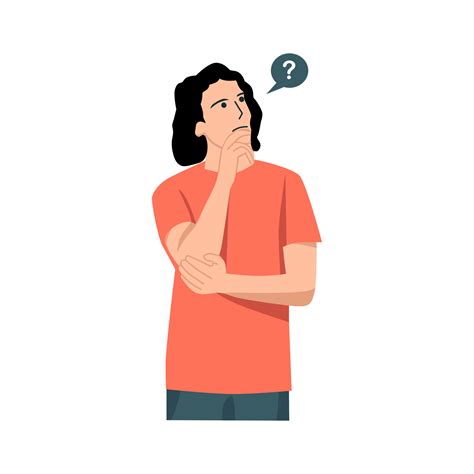 Confused Thinking Personvector Flat Illustration 23794871 Vector Art At Vecteezy