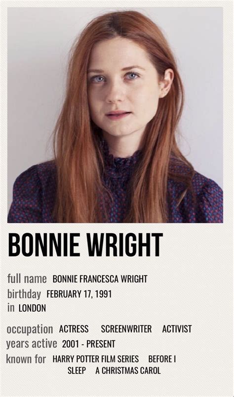 Pin By Габриела Вълчева On Пинове от вас Bonnie Wright Harry Potter