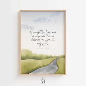 Psalm 344 I Sought The Lord Printable Wall Art Christian Scripture