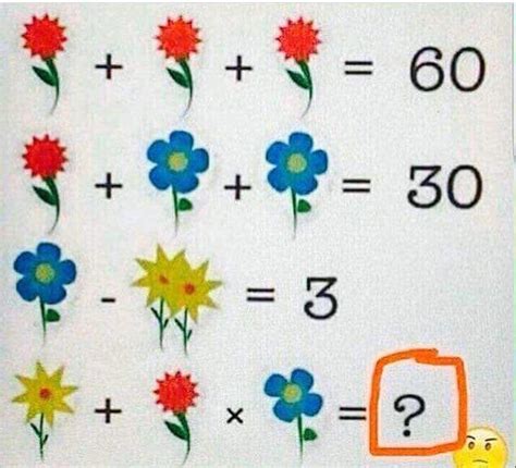 Flower Math Puzzle