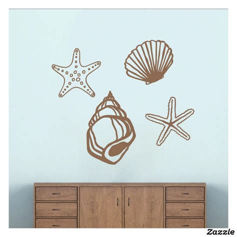 Large Seashell Set Wall Decal Wall Decals Large Wall Decals Ocean