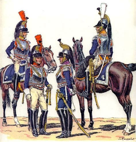 Officers Of Cuirassiers From Left To Right Officer 1807 The Younger