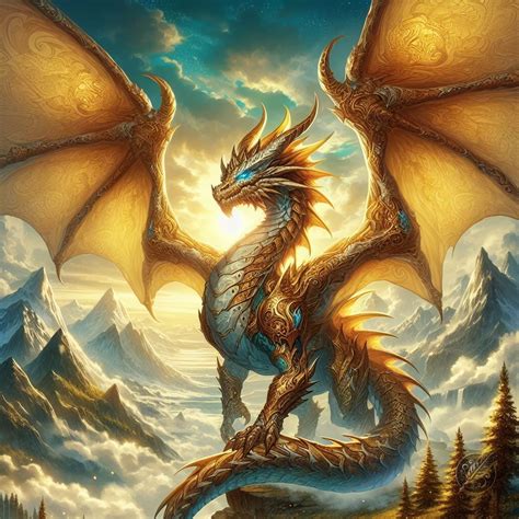 Dragon Gold Dragon Illustration Japanese Dragon Drawing Dark
