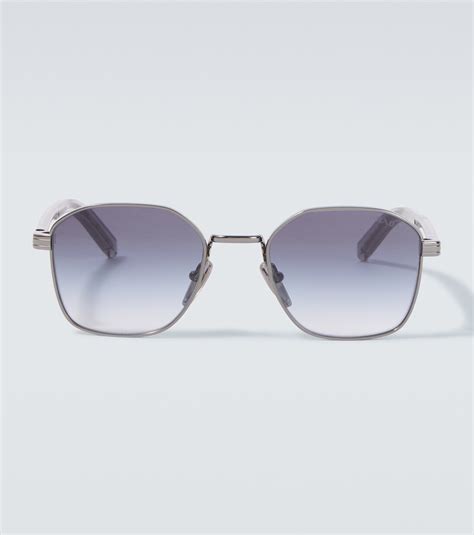 Square Sunglasses In Silver Prada Mytheresa