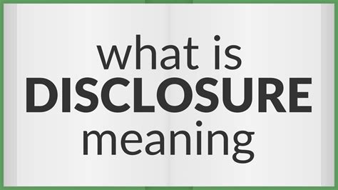 Disclosure Meaning