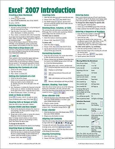Microsoft Excel 2007 Introduction Quick Reference Guide Che Meses