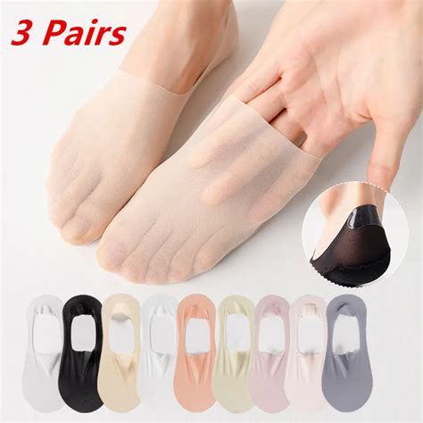 3 Pares De Calcetines Invisibles Para Mujer Calcetines Transpirables