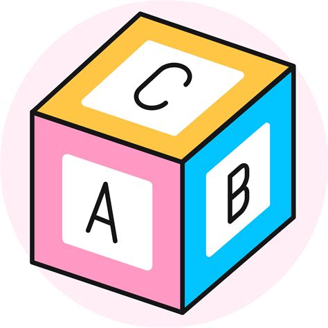 Vector Illustration Of Colorful Abc Letter Cube Icon 24373348 Vector Art At Vecteezy