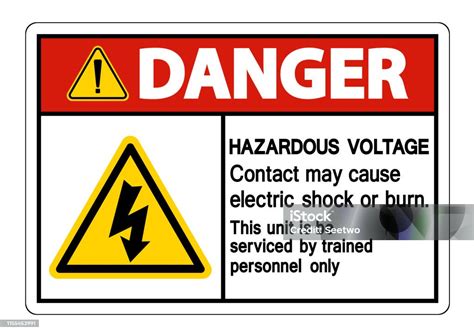 위험 위험 전압 접점은 흰색 배경에 감전 또는 화상을 입을 수 있습니다 건설 산업에 대한 스톡 벡터 아트 및 기타 이미지