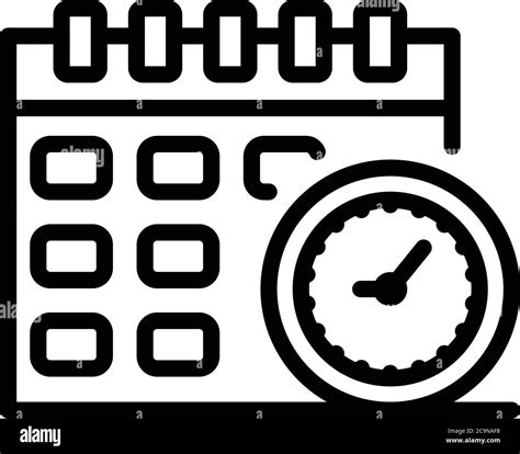 Operating System Update Calendar Icon Outline Style Stock Vector Image