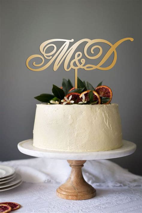 Custom Initial Cake Topper Wedding Monogram Custom Cake Topper Wooden