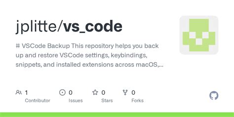 Github Jplittevscode Vscode Backup This Repository Helps You Back Up And Restore Vscode