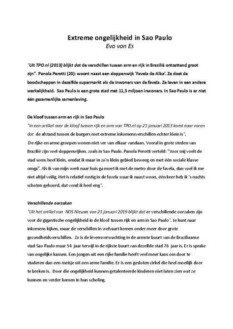 Ontwikkeling Megasteden Eva Van Es Extreme Ongelijkheid In Sao