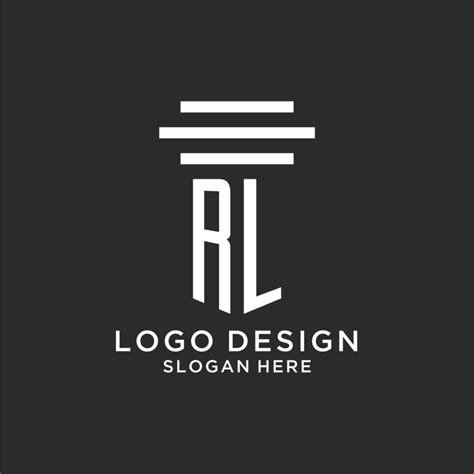 Rl Initials With Simple Pillar Logo Design Creative Legal Firm Logo