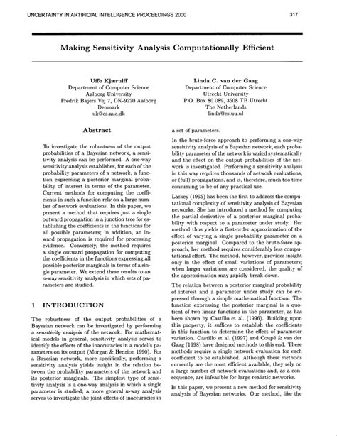 PDF Making Sensitivity Analysis Computationally Efficient