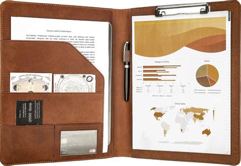 Free Name Engraved Personalized Vintage A4 Clipboard Folder Leather