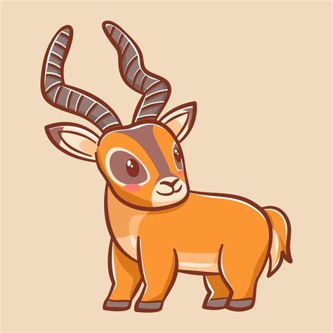 Cute Impala Cartoon Character 24557835 Vector Art At Vecteezy