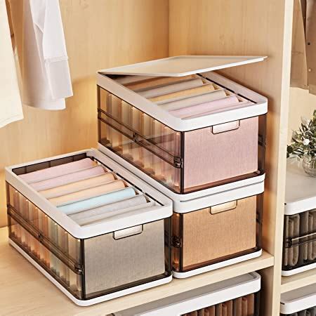 Pengke 3 Pack Closet Storage Bins 18qt Stackable Clothes