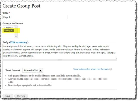 Create Group Content Usage Drupal Wiki Guide On