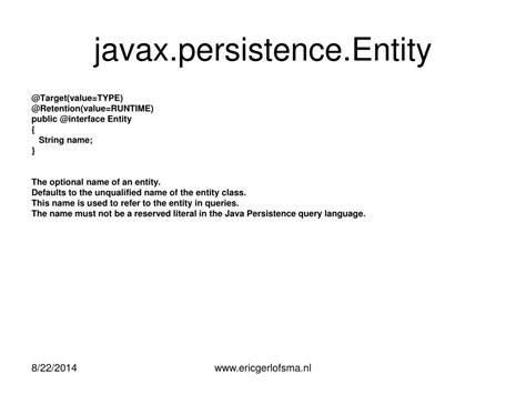 Ppt Architecture Entity Beans Java Persistence Api Powerpoint Presentation Id