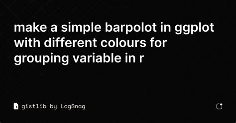 Gistlib Make A Simple Barpolot In Ggplot With Different Colours For Grouping Variable In R