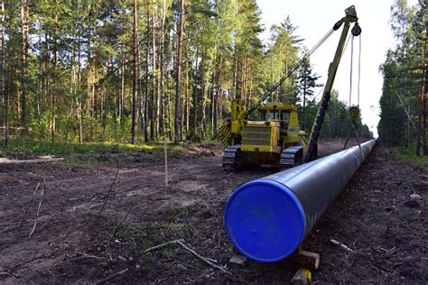 Obras De Construcción De Gasoductos De Gas Natural Grúa Oruga Con Pluma