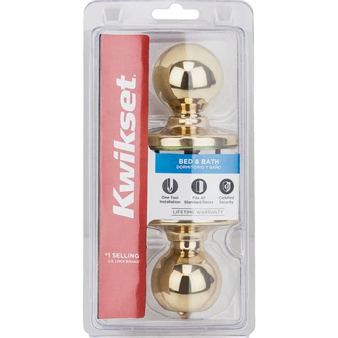Kwikset Polo Polished Brass Bed And Bath Door Knob Do It Best