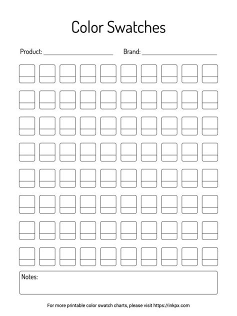 Printable 80 Round Rects Color Swatch Chart Swatch Color Swatches
