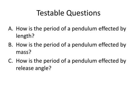 Ppt Pendulum Investigation Powerpoint Presentation Free Download