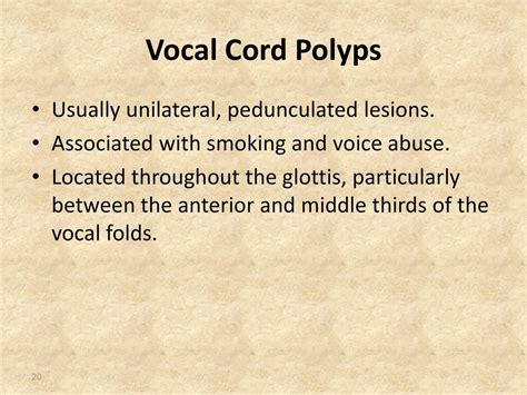 Vocal Polyps Pedunculated