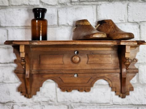 Antique Wood Wall Shelf From Quebec Canada Etsy