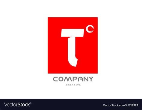 Red T Alphabet Letter Logo Icon Design Royalty Free Vector