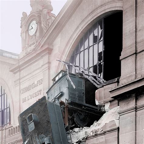 Montparnasse Derailment Colorized Photo Print Poster Vintage Photograph