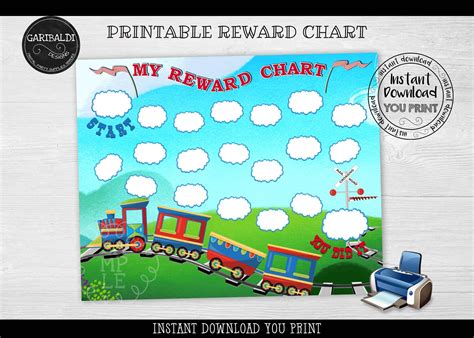 Printable Reward Chart Train Reward Chart Train Potty Chart Etsy Reward Chart Printable