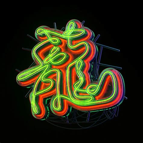 港風霓虹招牌三维c4d设计 花瓣网
