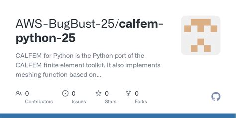 Github Aws Bugbust 25calfem Python 25 Calfem For Python Is The