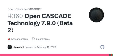 Open Cascade Technology 790 Beta 2 · Open Cascade Sas Occt · Discussion 360 · Github