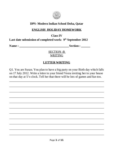 Dps Modern Indian School Dps Doc Template Pdffiller